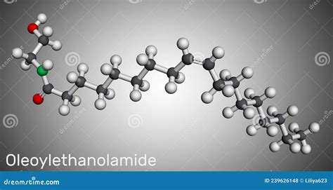 Oleoylethanolamide Molecular Structure 3d Flat Model Ethanolamide