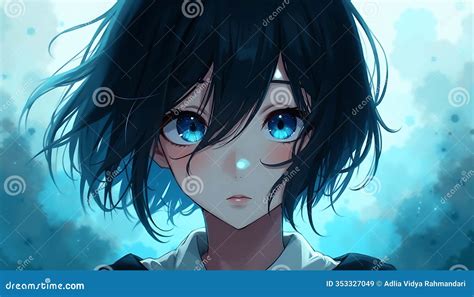 Anime Girl With Blue Eyes And Blue Hair Wallpaper Anime Girls Blue