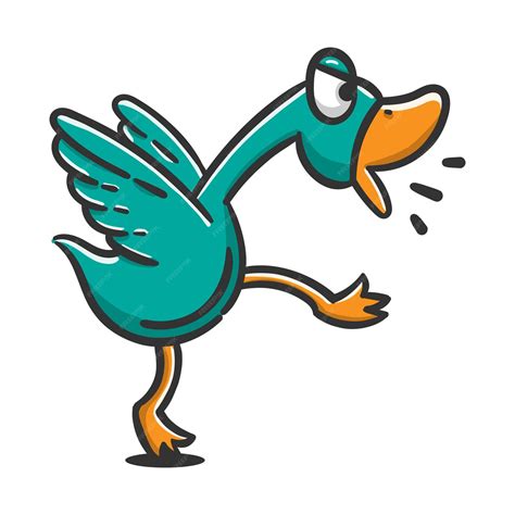 Premium Vector Illustration Cute Cartoon Duck Screaming