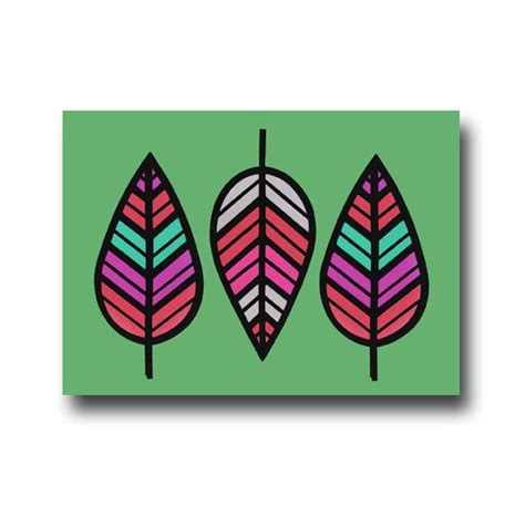 Chevron Leaf Note Card And Envelope