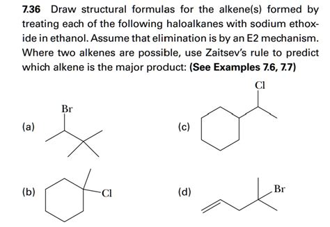736 Draw Structural Formulas For The Alkenes Formed By Treating Each Of The Following