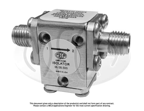 Microwave Isolators Ik 38500 292mm Female 370 400 Ghz — Meca
