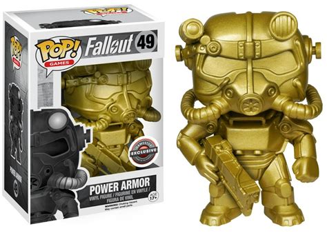 Funko Pop Games Fallout Power Armor Gold Chase Gamestop Exclusive