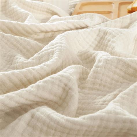 Phf 100 Cotton Muslin Throw Blanket 50 X 60 4 Layer Lightweight