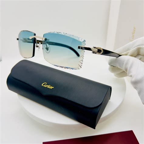 Black Buff Horns Sunglasses Cartier Ct Serial Number Depop
