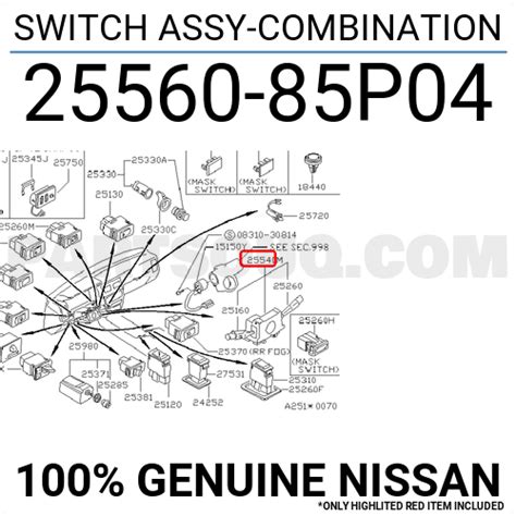 Switch Assy Combination 2556085p04 Nissan Parts Partsouq