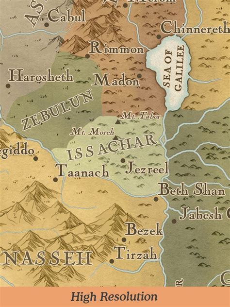 Mapa Bíblico De Israel 12 Tribus De Israel Mapa De Las Doce Tribus De