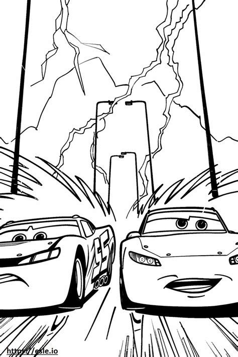 Lightning Mcqueen And Jackson Storm Coloring Page