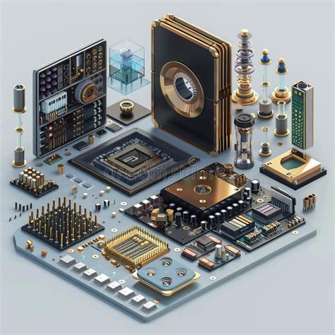 41 Conceptual Quantum Computing Technology Components 3d Illustration