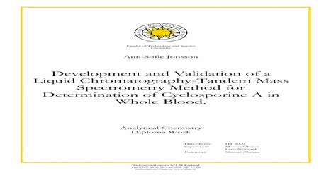 Pdf Development And Validation Of A Liquid Chromatography 306817