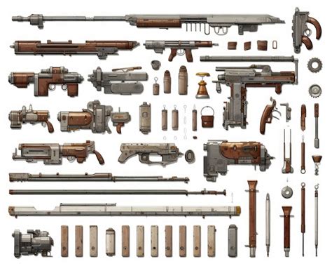 Premium Photo World War 2 Game Design Weapon Reference Sheet