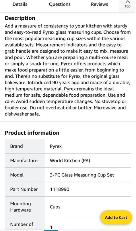 Pyrex Set Of 3 Piece Glass Measuring Cup Set Furniture And Home Living Kitchenware And Tableware