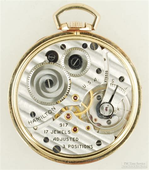 Hamilton Grade 917 Vintage Pocket Watch 10 Size 17 Jewels Thin Model