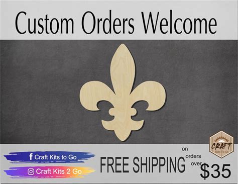 Fleur De Lis Wood Shape Cutout 1479 Wood Cutouts Wood Shapes Etsy Uk