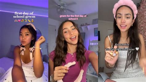 Grwm First Day Of School 🏫🏫🏫 Tiktok Compilation Youtube