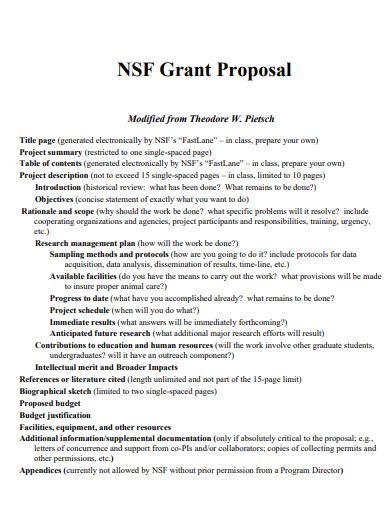 Free 10 Nsf Proposal Samples In Pdf
