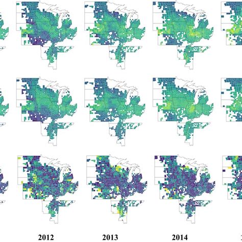 Figure A5 Map Of Usda Soybean Yield Lstm In Season Predicted Soybean Download Scientific
