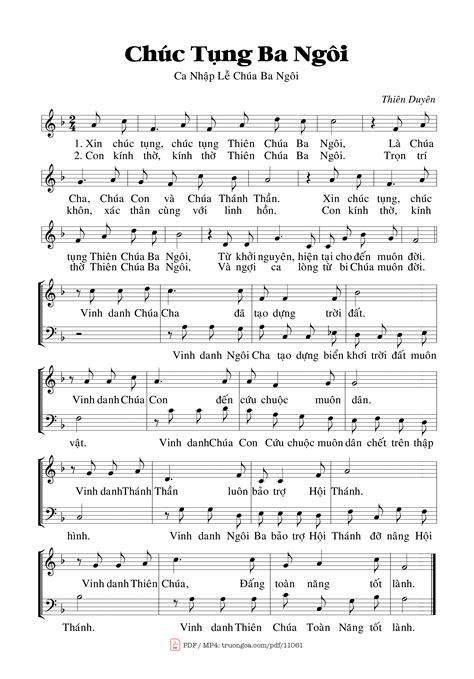[sheet] Xin Chúc Tụng Chúc Tụng Thiên Chúa Ba Ngôi Pdf Download Sheet