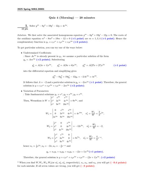 Mas 20001 Quiz4 Am Solution Pdf Equations Algebra