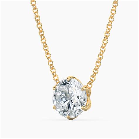 Natural Diamond Solitaire Pendant Round Cut 025 Ct Tw G H Vs1 Vs2