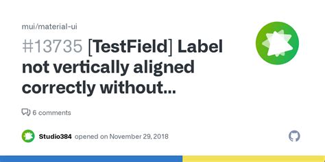 Testfield Label Not Vertically Aligned Correctly Without Content