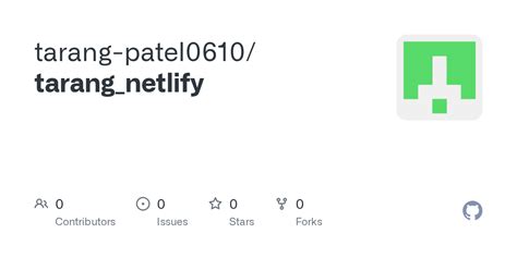 Github Tarang Patel0610tarangnetlify
