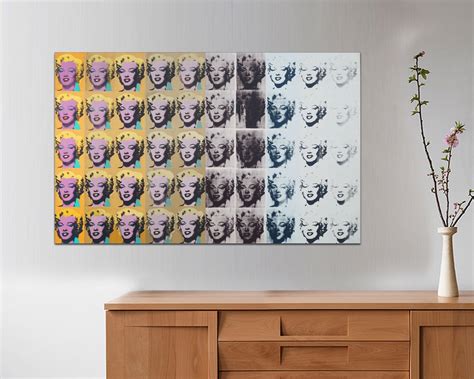 Marilyn Monroe Andy Warhol Pop Art Canvas Print Ready To Hang Etsy