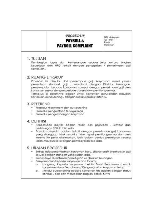 Sop Payroll Pdf