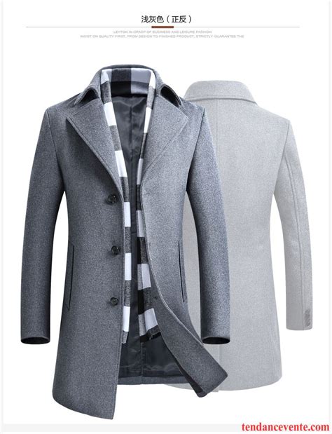 Manteau Classique Homme Longue De Laine Pardessus Homme La Laine Coupe Vent Hiver Manteau De Travail