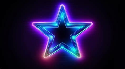 Premium Ai Image A Close Up Of A Neon Star On A Black Background