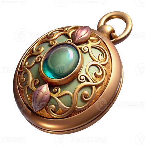 Serene Modern An Intricate Illustration Of A Vintage Locket With