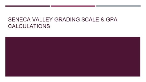 Seneca Valley Grading Scale Gpa Calculations Grading Scale