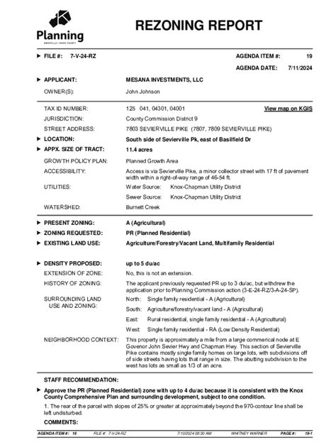 Fillable Online 7 J 24 Rz Rezoning Report Fax Email Print Pdffiller