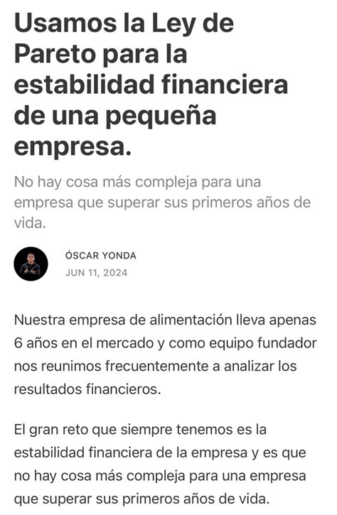 La Ley De Pareto Aplicada En La Toma De Decisiones Ghdc7bmd Óscar Yonda