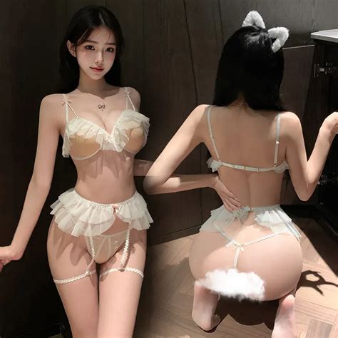 Non Staining Clothes For Sex Doll Bare Tease Open Crotch 3 Piece