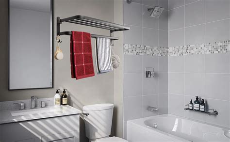 Tocten Towel Rack For Bathroom Foldable Towel Holder With