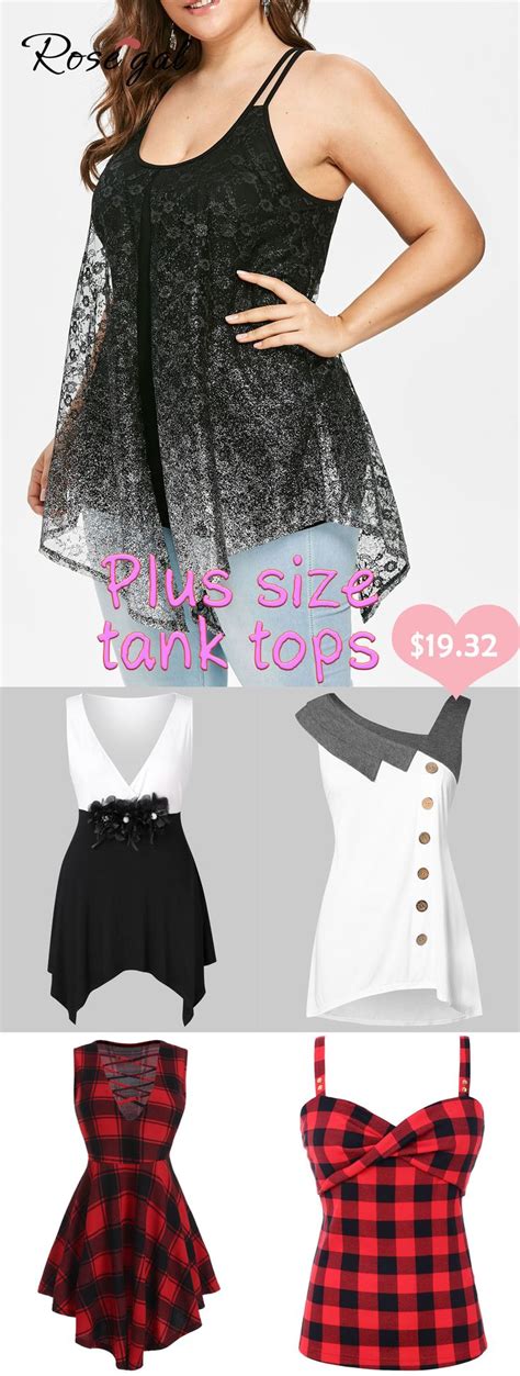 Rosegal Plus Size Glittery U Neck Tank Top