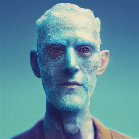 Premium Photo Man With Frozen Face Portrait Illustration