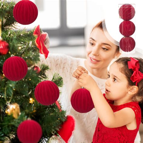 Neoyler 4 Pack Christmas Ornaments With Flock Material For Tree