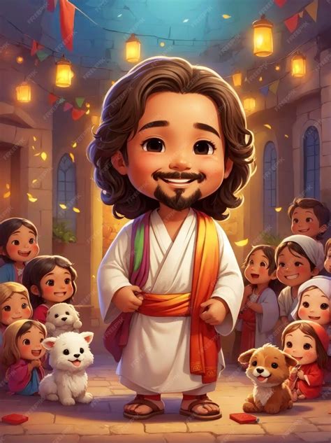 Premium Photo Chibi Jesus Cartoon Playful Illustration
