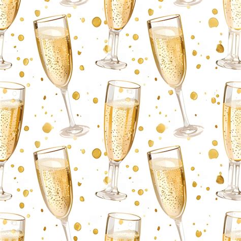 Premium Vector Sparkling Champagne Glasses Pattern