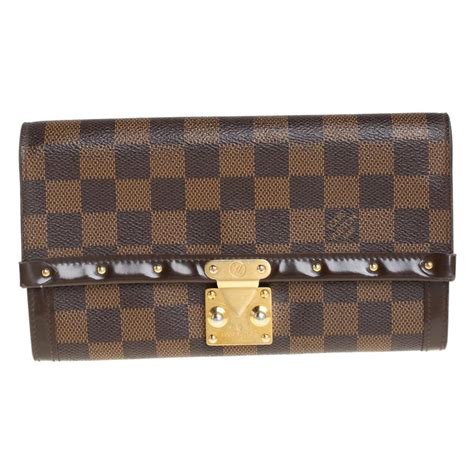 Louis Vuitton Damier Ebene Coated Canvas And Leather Venice Wallet At