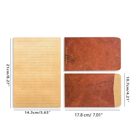 Badubg Старинни пликове 51050 бр Творчески пликове от крафт хартия с хартия за писма Стикери