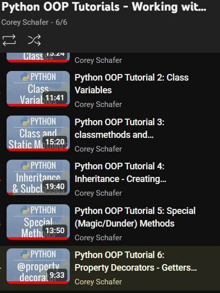 Completed Corey Schafers Python Oop Tutorials Eaint Kyal Syn Lynn