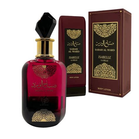 Kit Completo Perfume Árabe Sabah Al Ward Al Wataniah Creme Loção