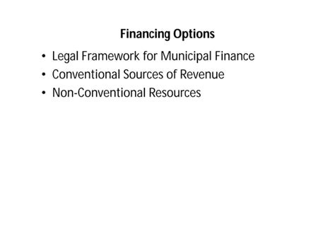 Resource Mobilization For Urban Infrastructure Ppt