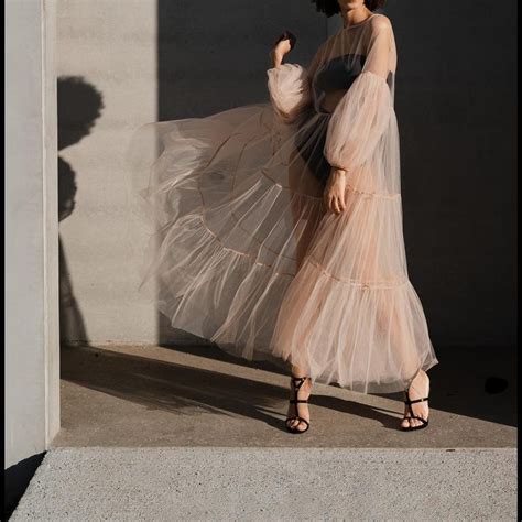 Nude See Through Dress Etsy