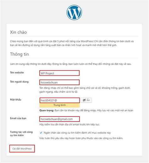Cài đặt Wordpress Hướng dẫn học Wordpress Học web chuẩn