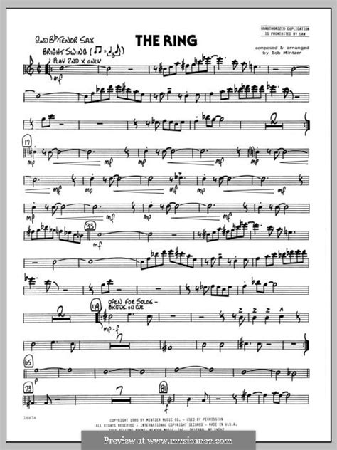 The Ring By B Mintzer Sheet Music On Musicaneo