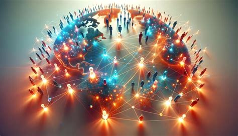 3d Glowing Abstract Network Nodes Symbolizing Business Connectivity In Scaling Operations